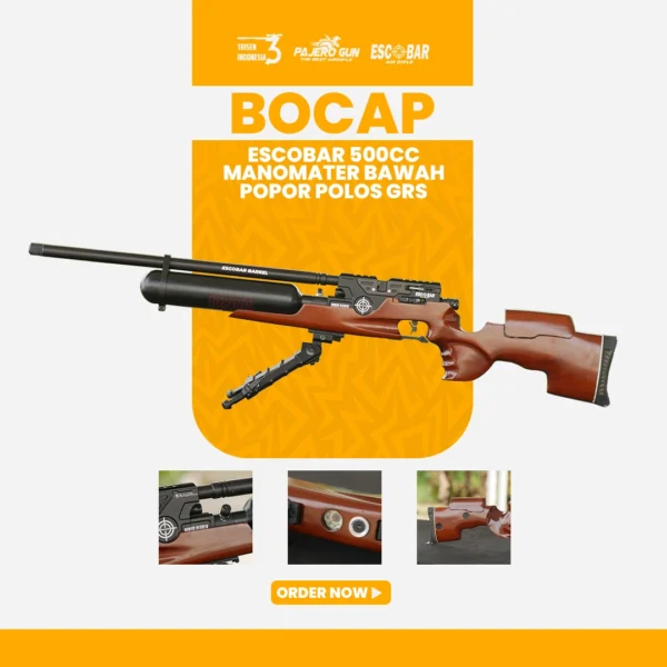 PCP BOCAP ESCOBAR AIR RIFLE POPOR KAYU GLOSSY